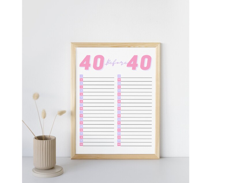 40 Before 40 List, Bucket List, Life Goals Planner, Itinerary Planner ...