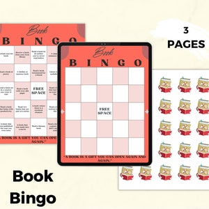 Book Bingo, Book Challenge, Reading Game Printable, Book Club Activity ...