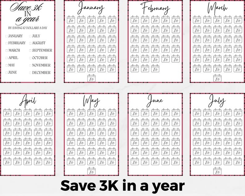 3K Savings Challenge: A6 Monthly Budget Tracker (PDF) - Etsy