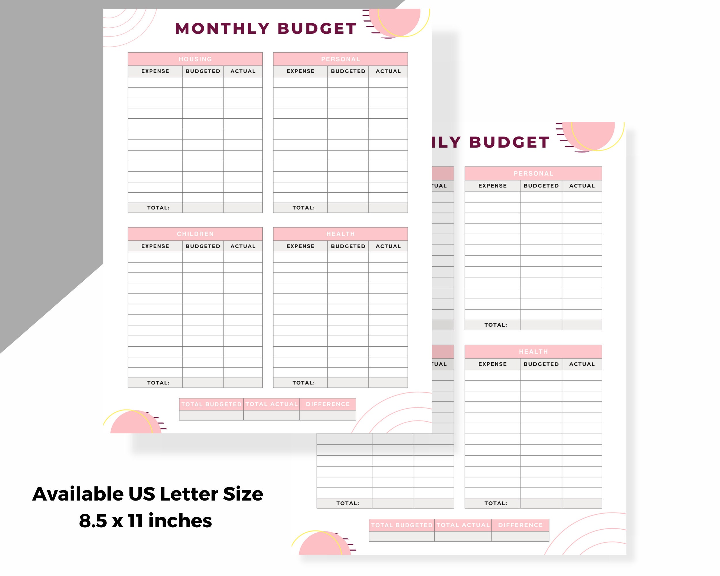 Monthly Budget Tracker Printable, Finance Planner, Budget Tracker ...
