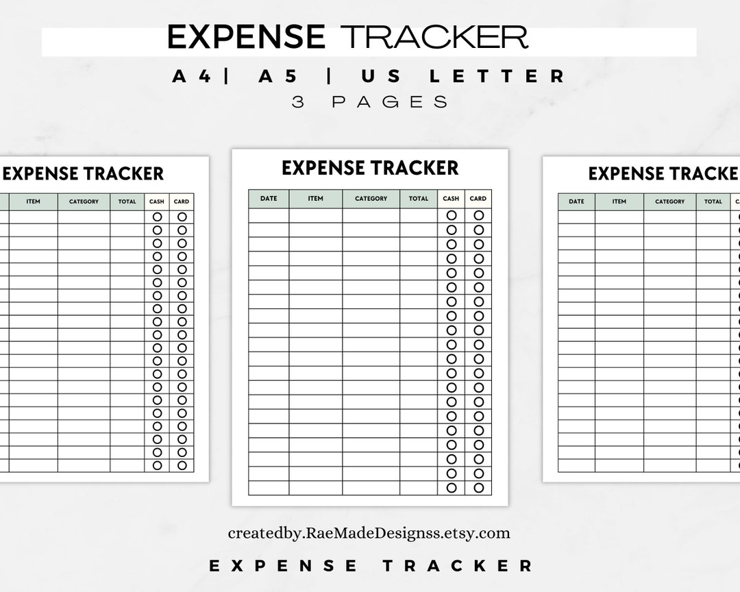 Expenses Tracker Printable, Finance Planner, Budget Tracker, Spending ...