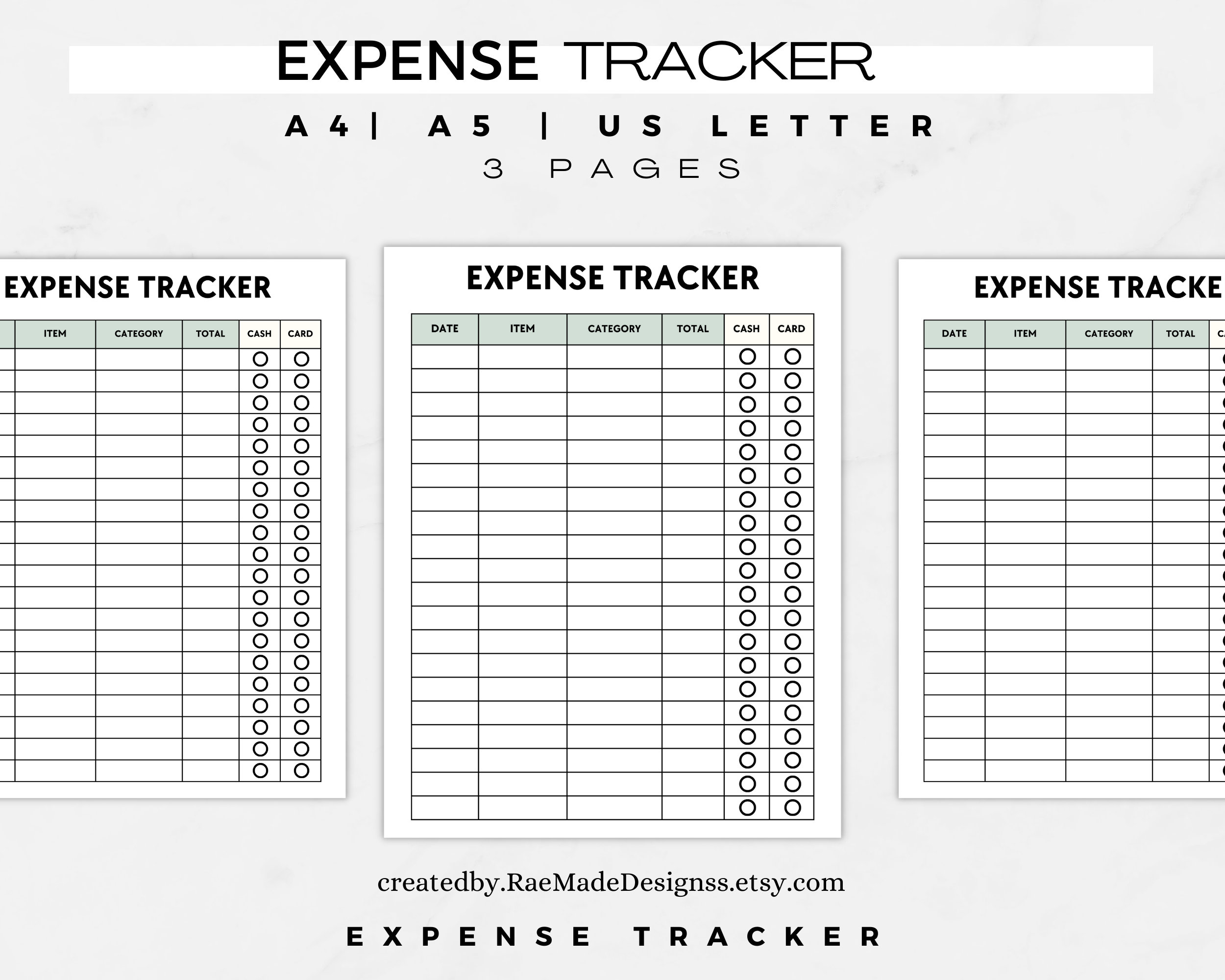 Expenses Tracker Printable, Finance Planner, Budget Tracker, Spending ...