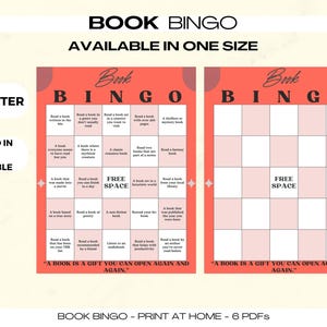 Book Bingo, Book Challenge, Reading Game Printable, Book Club Activity ...