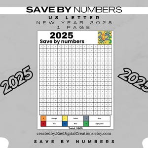 2025 Savings Challenge: Color by Number Printable (PDF) - Etsy