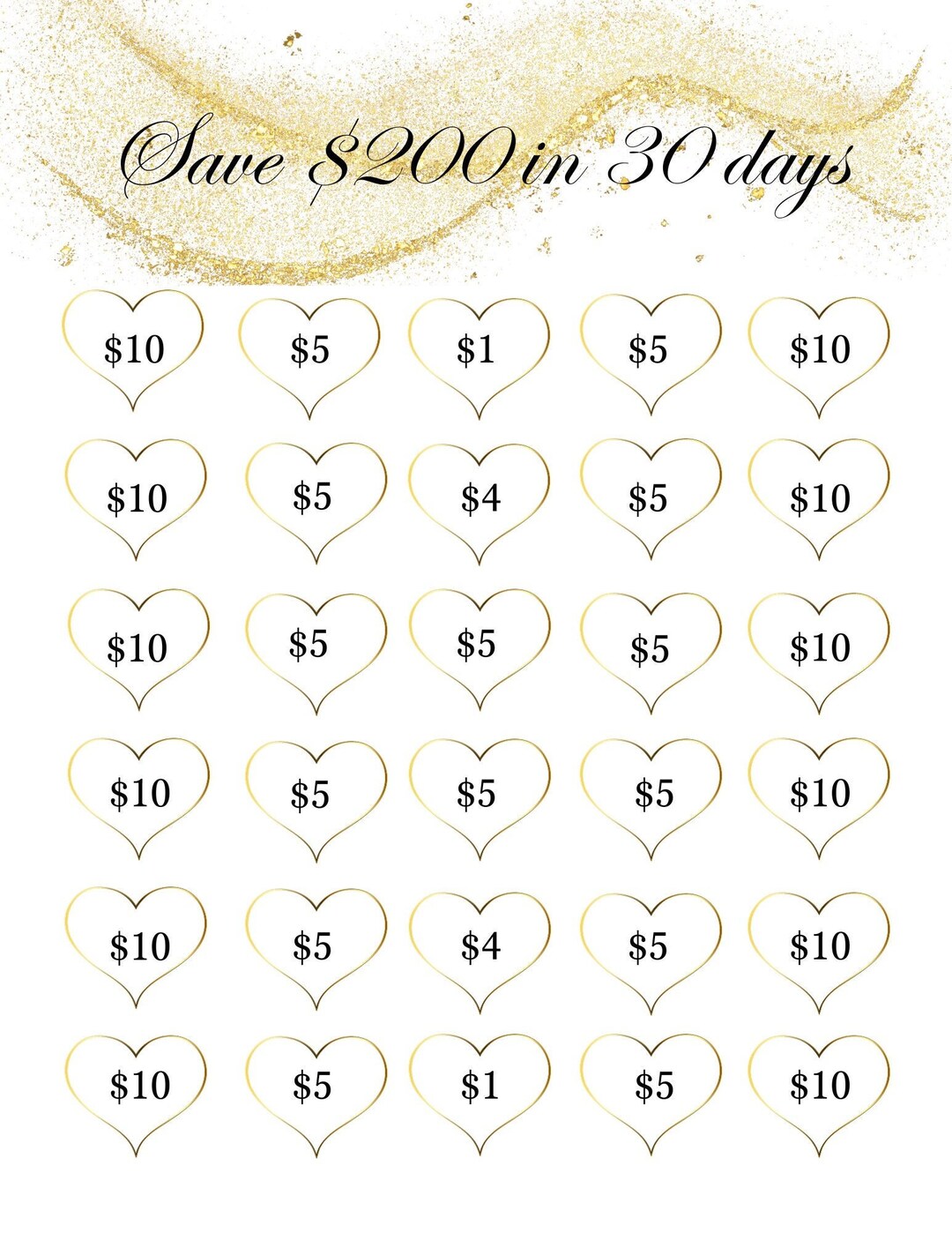 200 Savings Tracker | Save 200 | Savings Tracker | Save Money Challenge ...