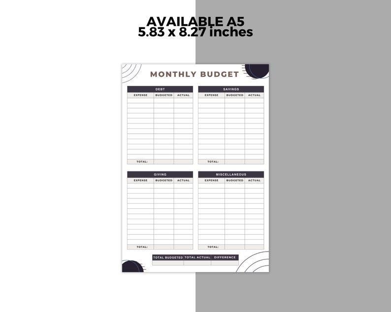 Monthly Budget Tracker Printable, Finance Planner, Budget Tracker ...
