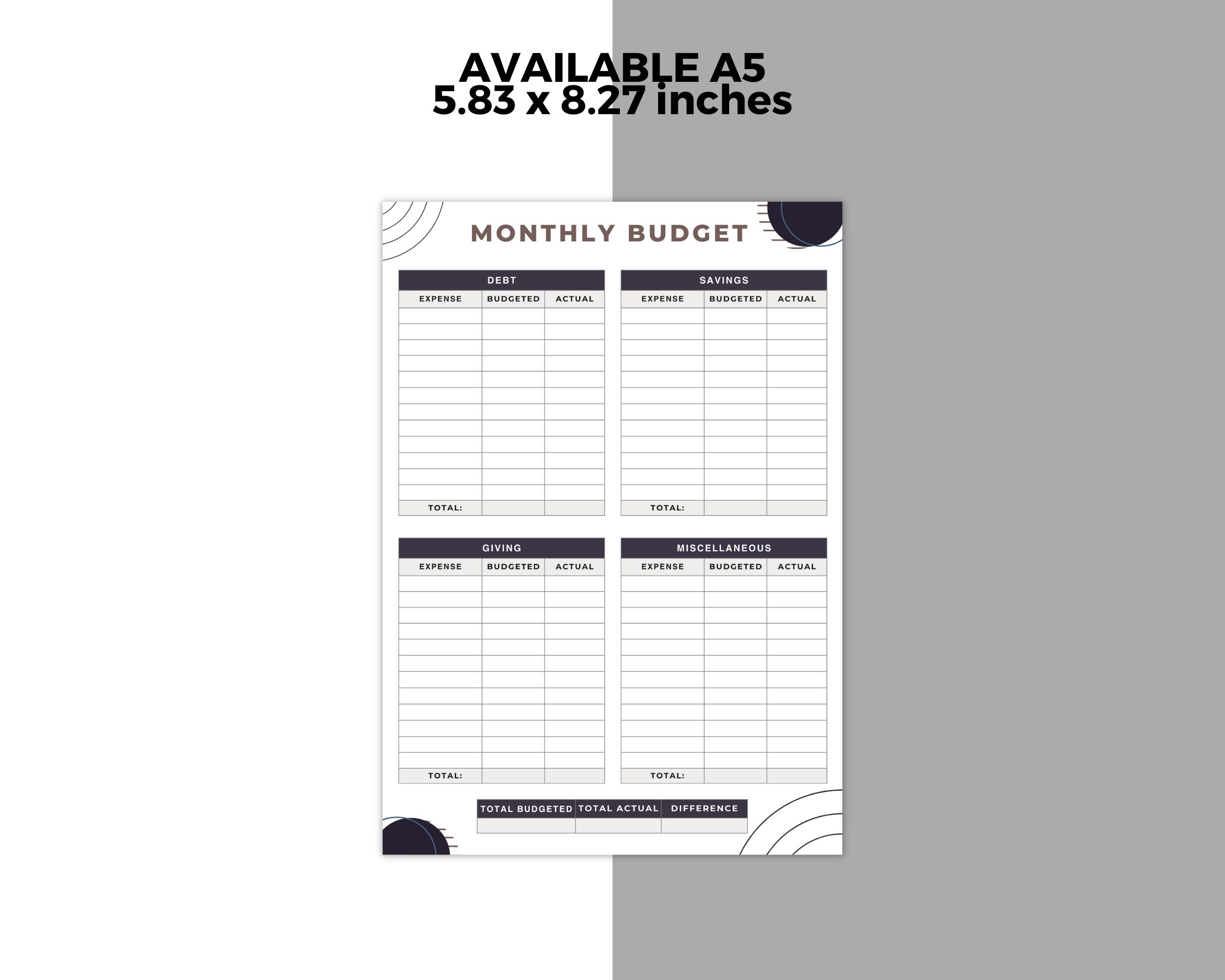 Monthly Budget Tracker Printable, Finance Planner, Budget Tracker ...