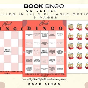 Book Bingo, Book Challenge, Reading Game Printable, Book Club Activity ...