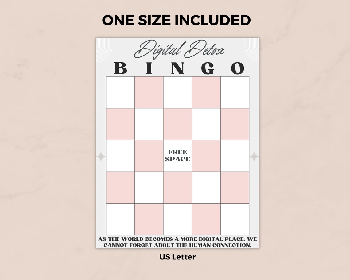 Digital Detox Bingo, Social Media Detox Printable, Digital Detox ...