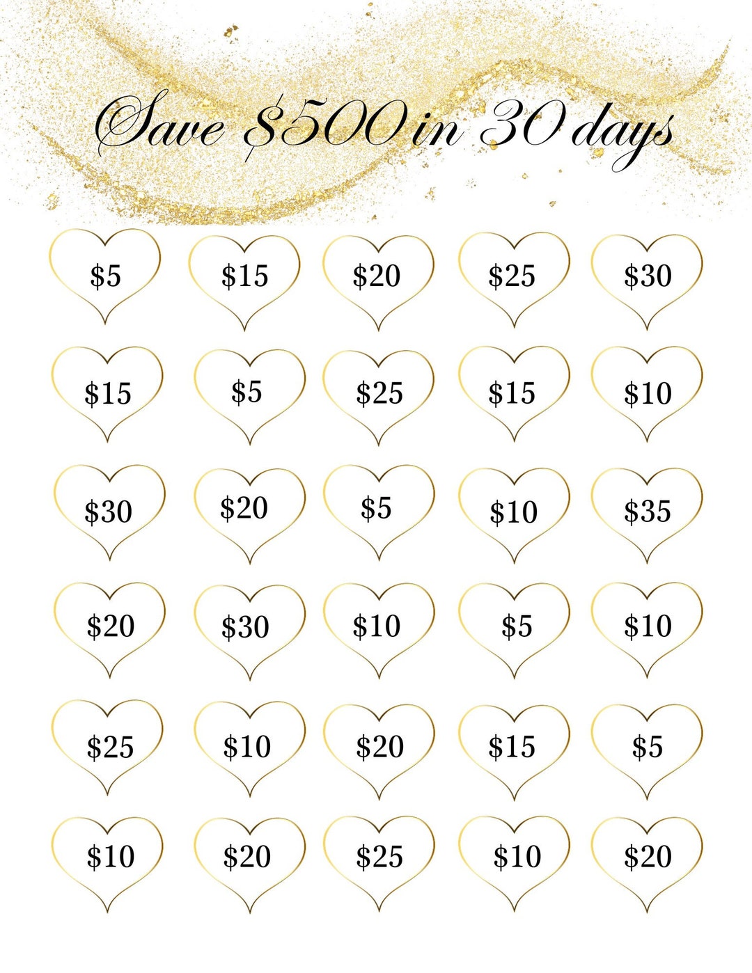 500 Savings Tracker | Save 500 | Savings Tracker | Money Challenge ...