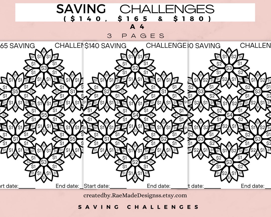 Coloring Savings Challenge, Mini Savings, Save Money Challenge, Color ...