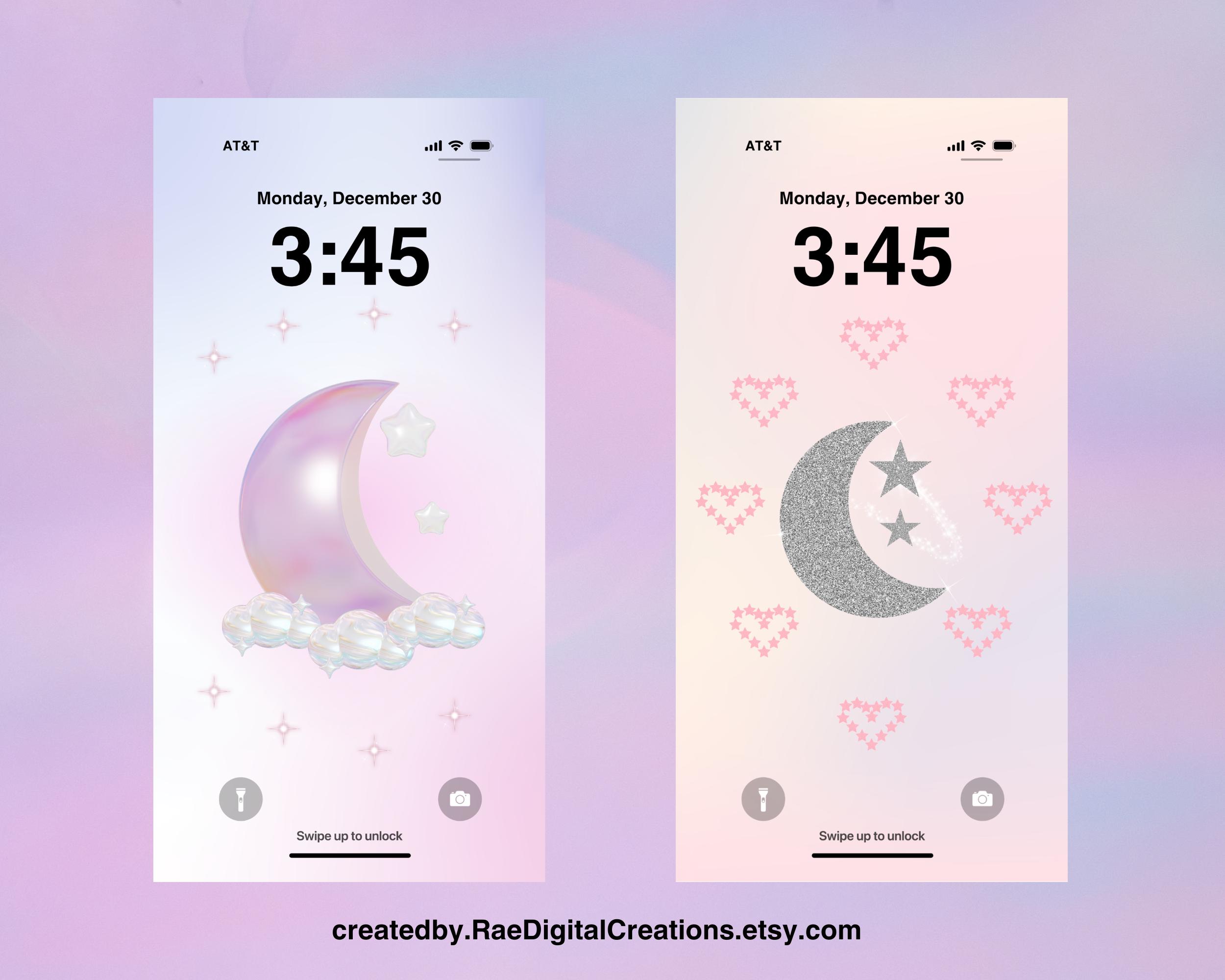 Y2K Aesthetic Wallpaper, Girly Wallpaper, Pink Lock Screen, iPhone Moon ...