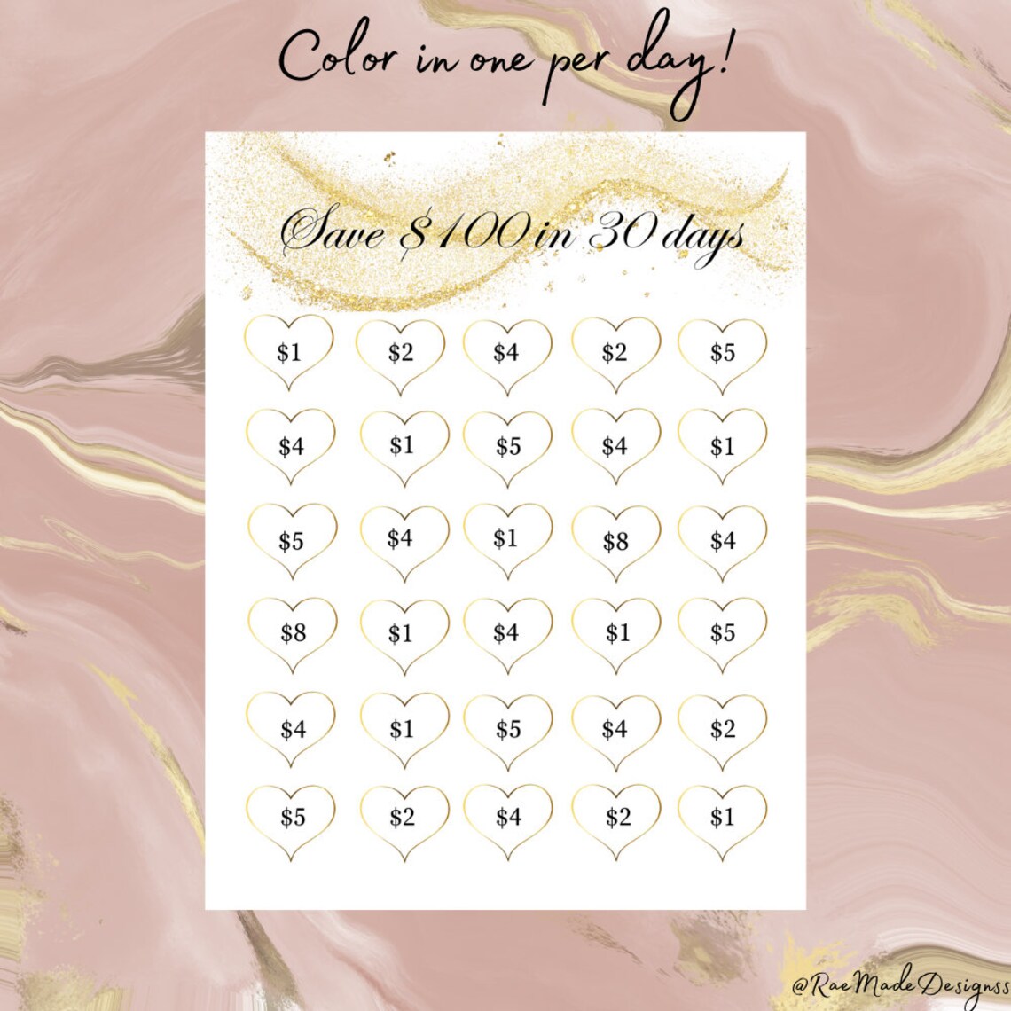 100 Savings Tracker | Savings Challenge | Savings Tracker | Save Money ...