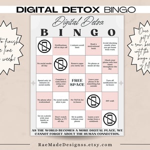 Digital Detox Bingo, Social Media Detox Printable, Digital Detox ...