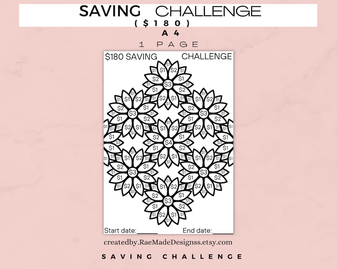 Coloring Savings Challenge, Mini Savings, Save Money Challenge, Color ...