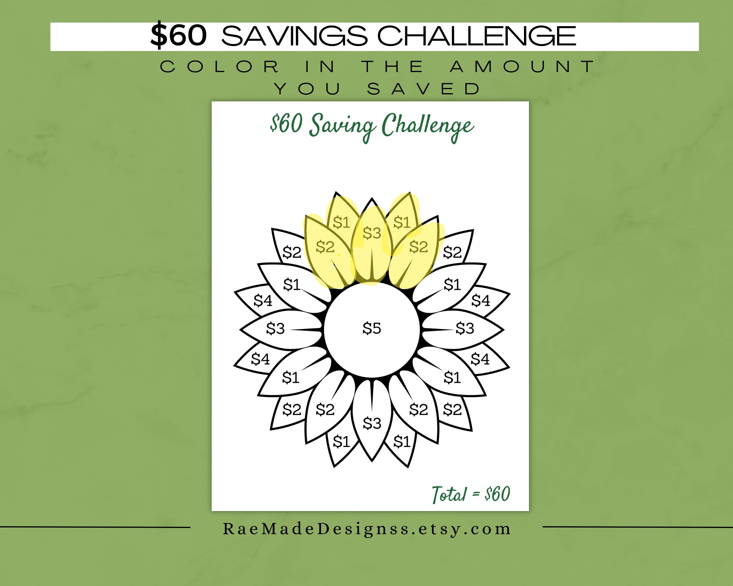 Coloring Savings Challenge, Mini Savings, Save Money Challenge, Color ...