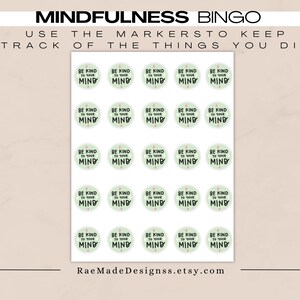 Mindfulness Bingo, Self Care Pdf, Mental Health Game, Well Being ...
