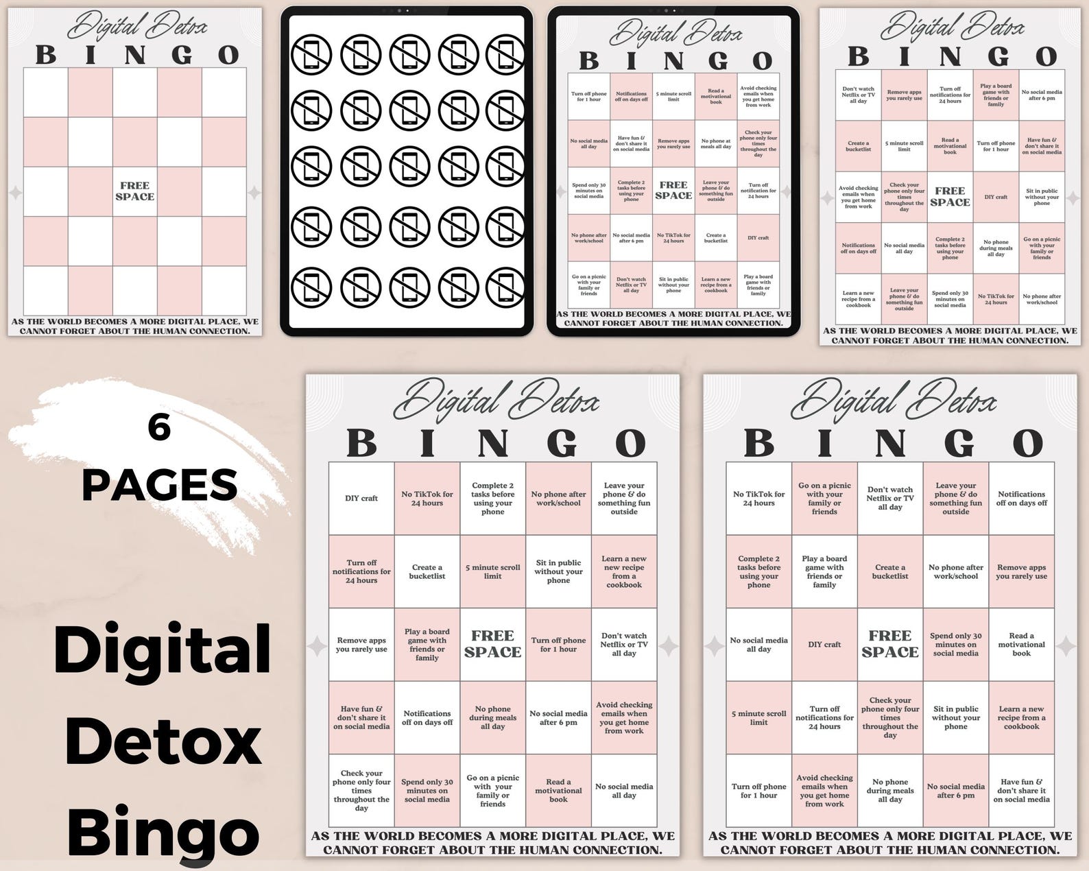 Digital Detox Bingo, Social Media Detox Printable, Digital Detox ...