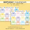 Birthday Printable PDF Calendar | A4 Editable Birthday List | Student ...
