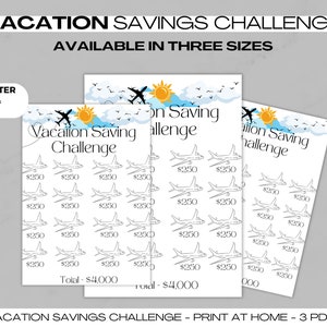 Vacation Saving Challenge, Travel Savings Fund, Save Money Challenge ...