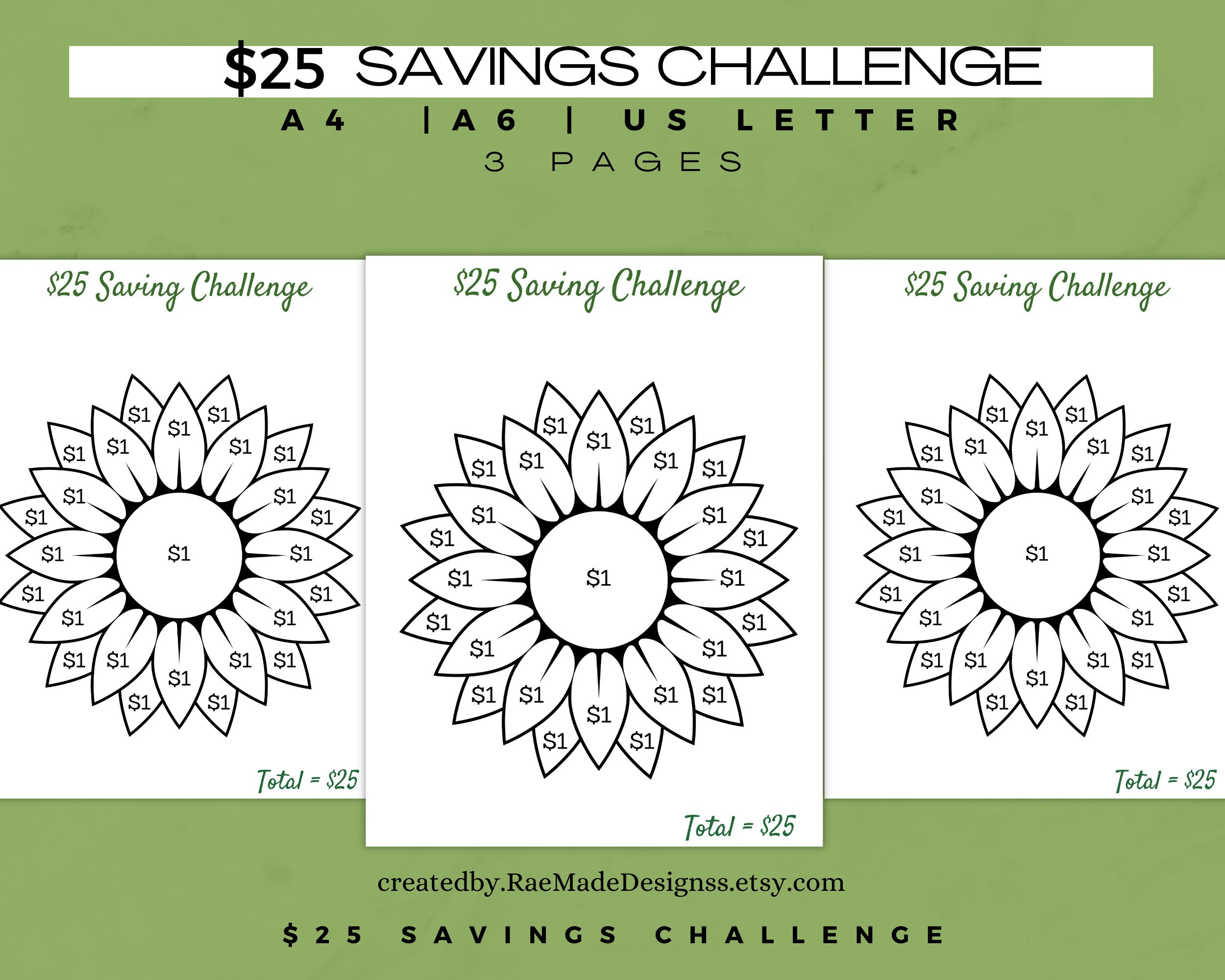 Coloring Savings Challenge, Mini Savings, Save Money Challenge, Color ...