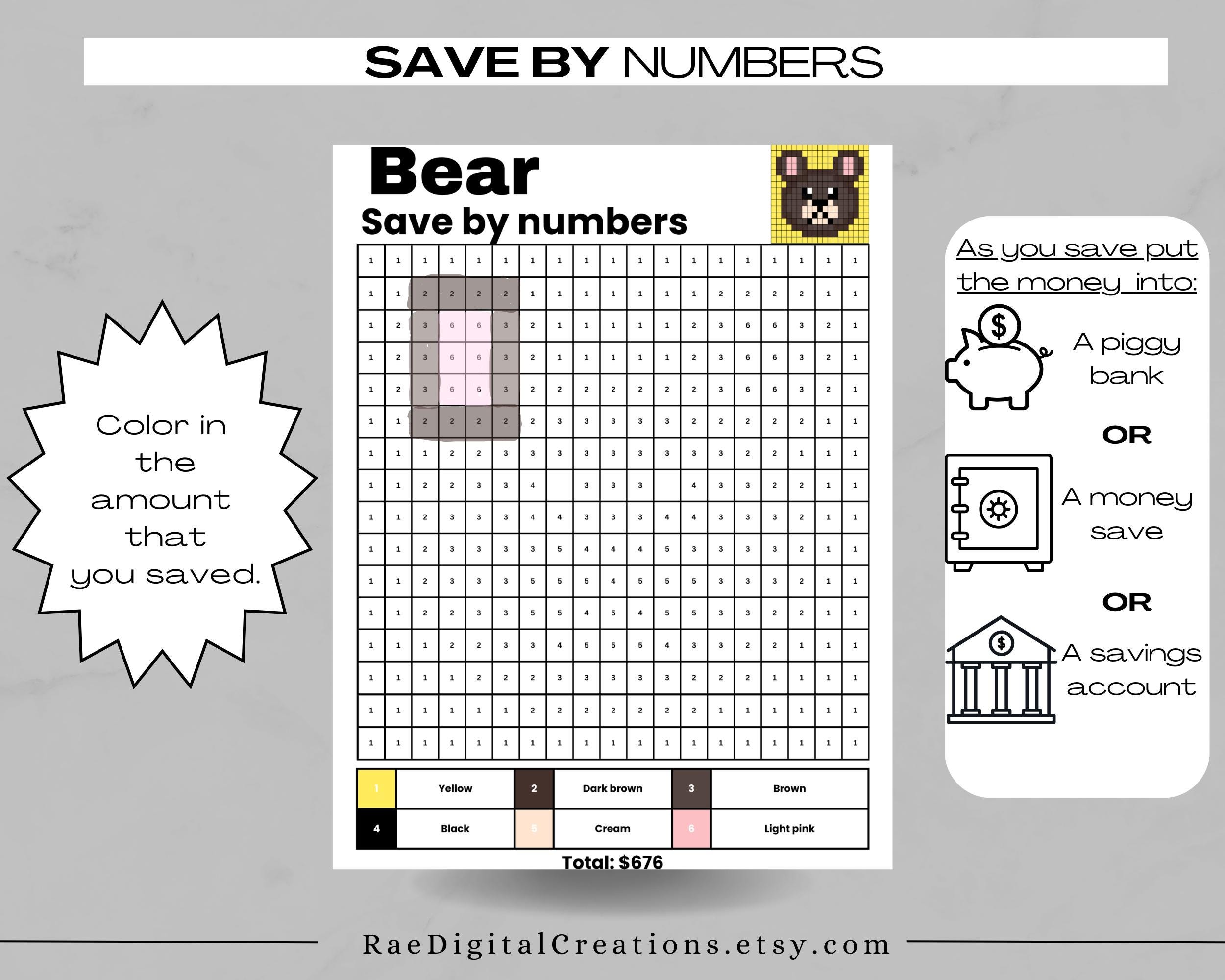 Coloring Savings Challenge, Mini Savings, Save Money Challenge, Color ...