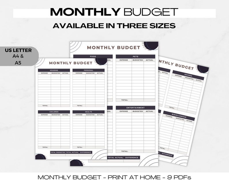 Monthly Budget Tracker Printable, Finance Planner, Budget Tracker ...