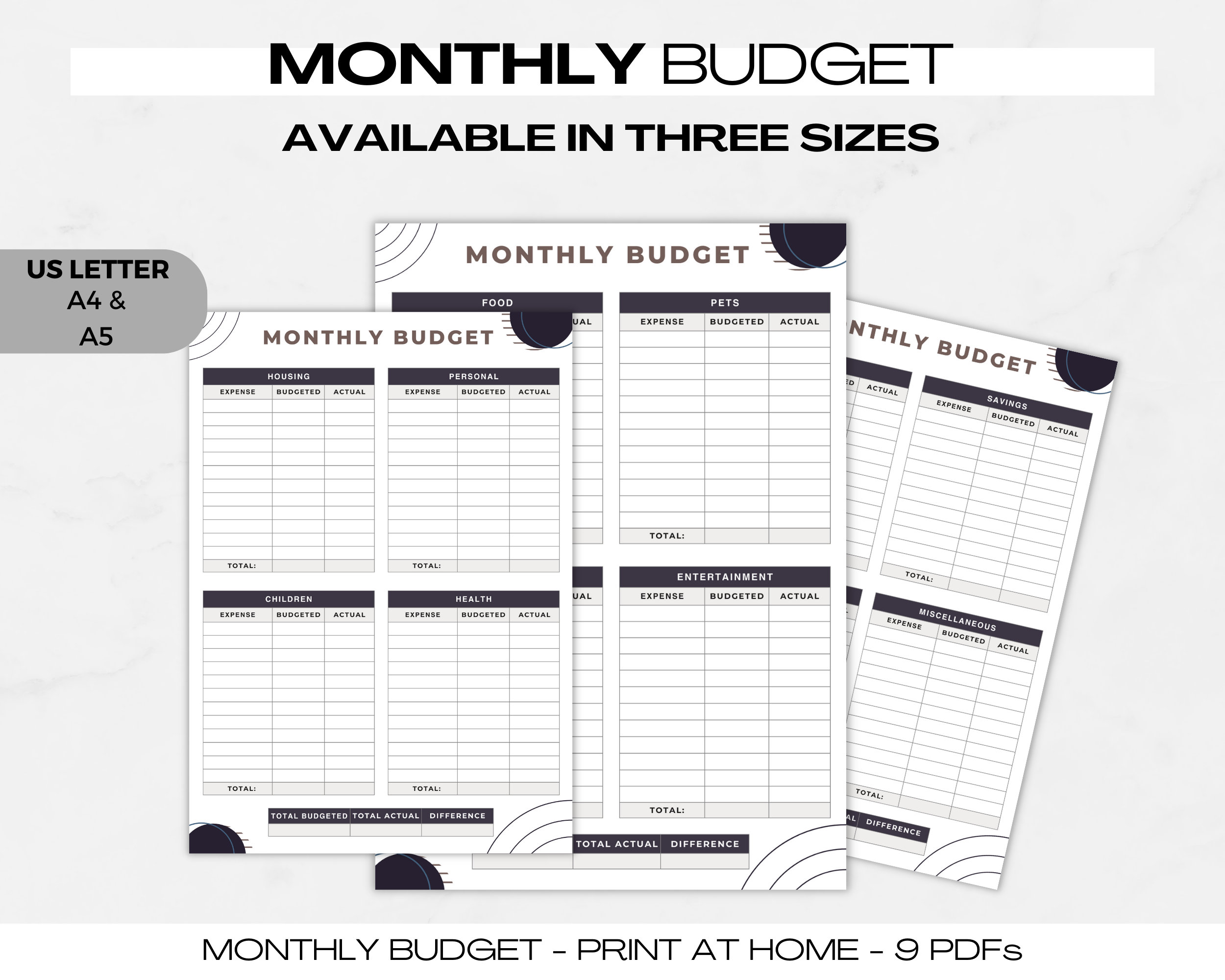 Monthly Budget Tracker Printable, Finance Planner, Budget Tracker ...
