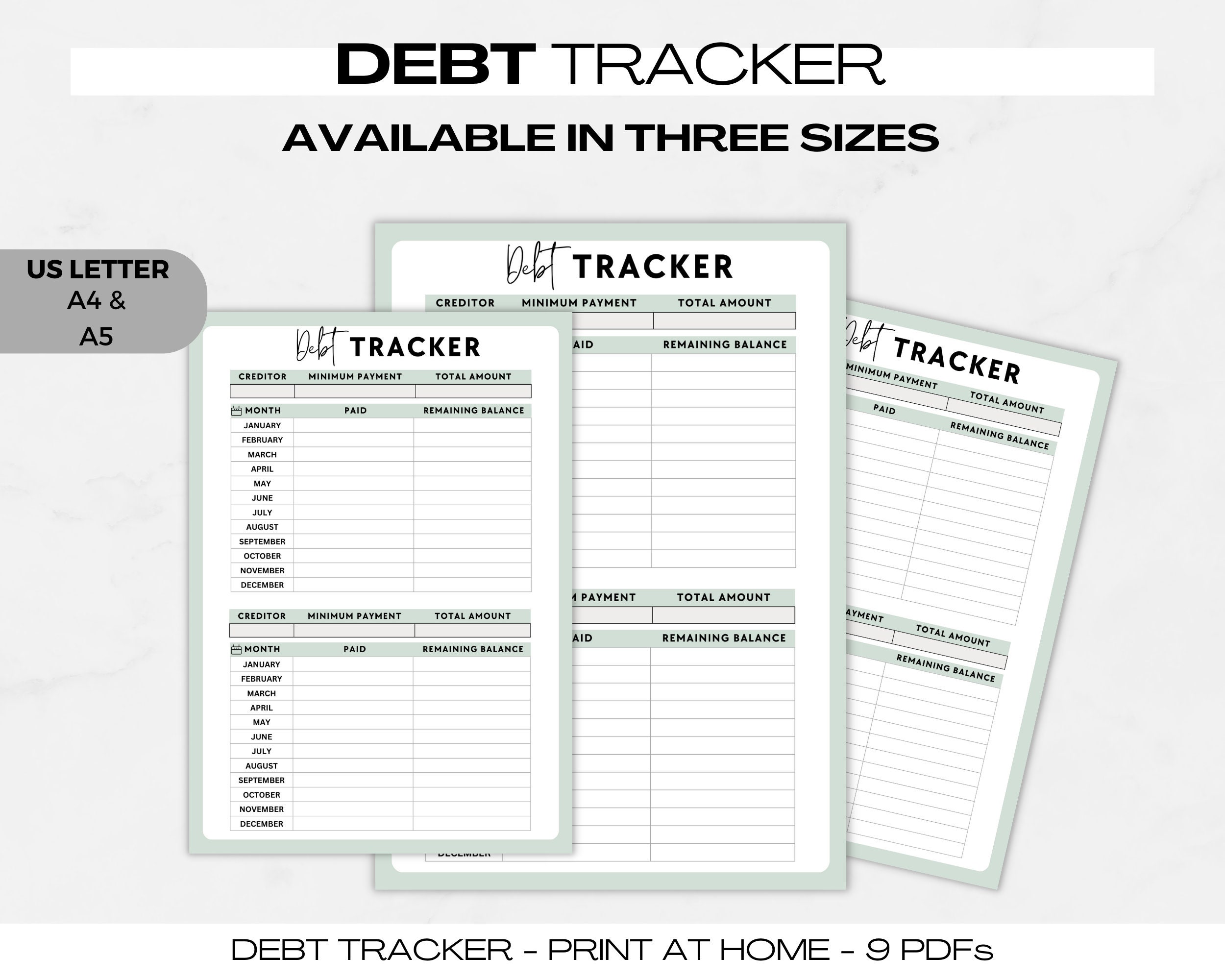 Debt Tracker Printable, Credit Card Planner, Finance Planner, Budget ...