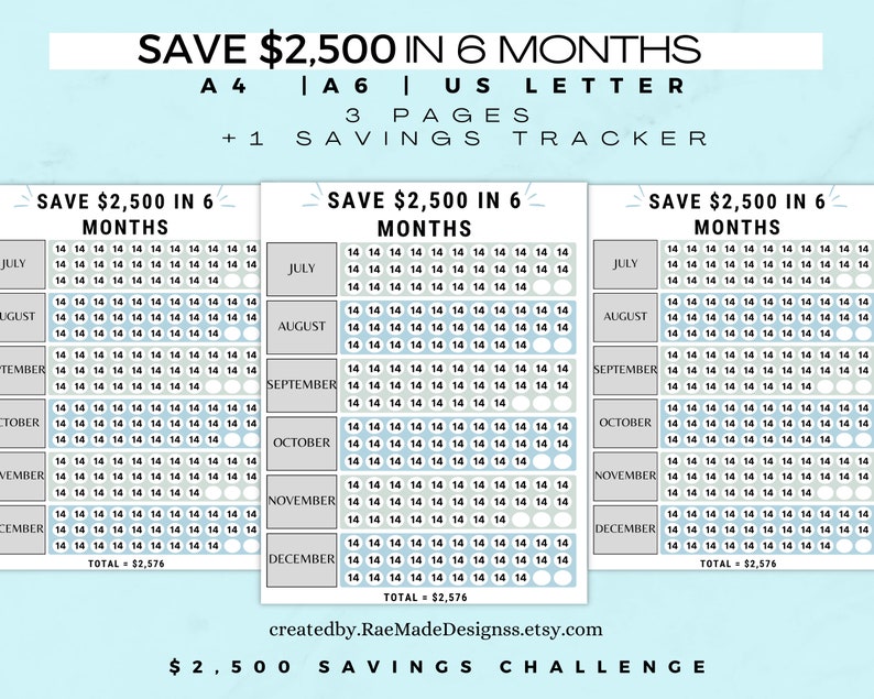 2K Savings Plan, Monthly Savings Challenge, 2k Savings Challenge ...