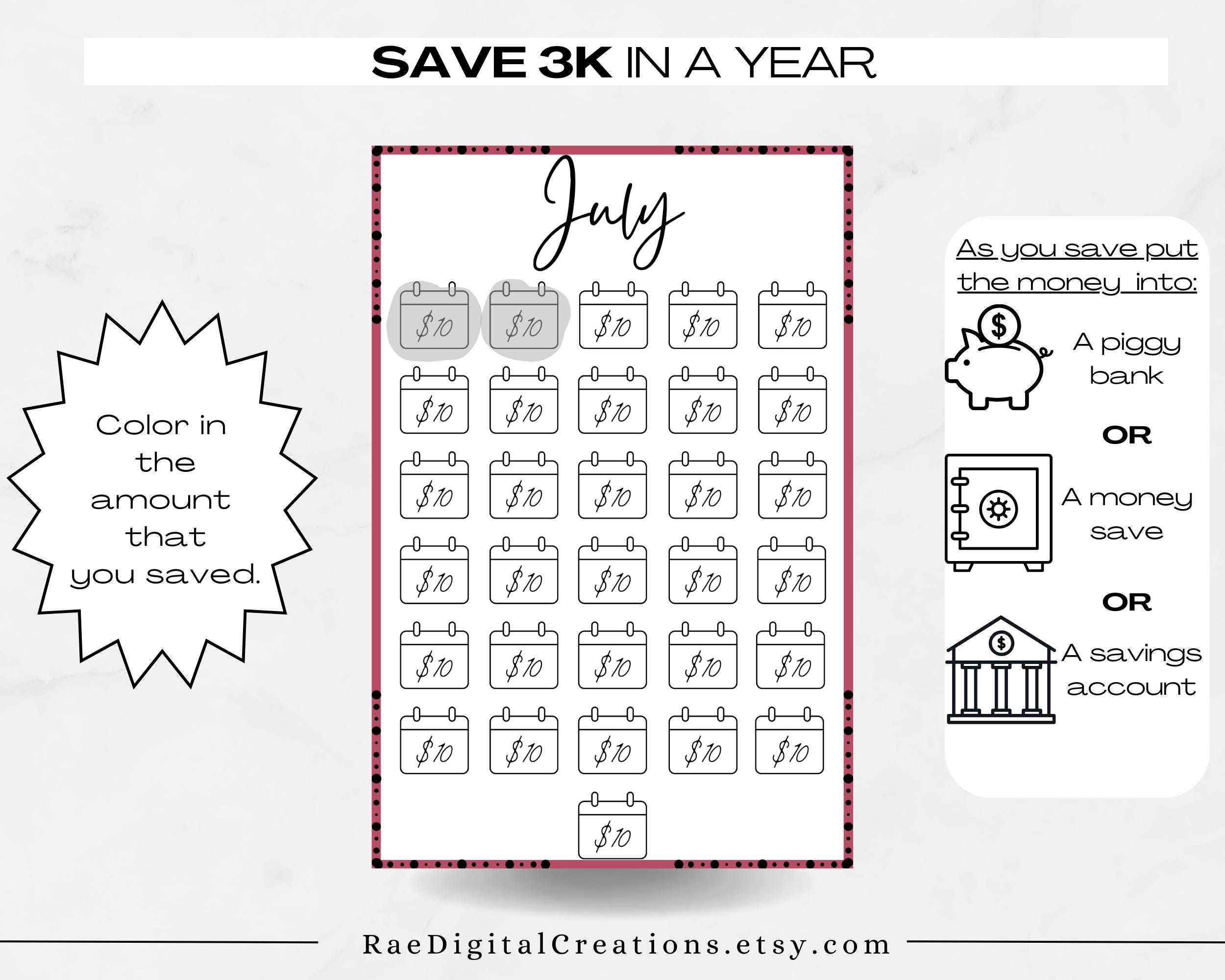 3K Savings Challenge: A6 Monthly Budget Tracker (PDF) - Etsy