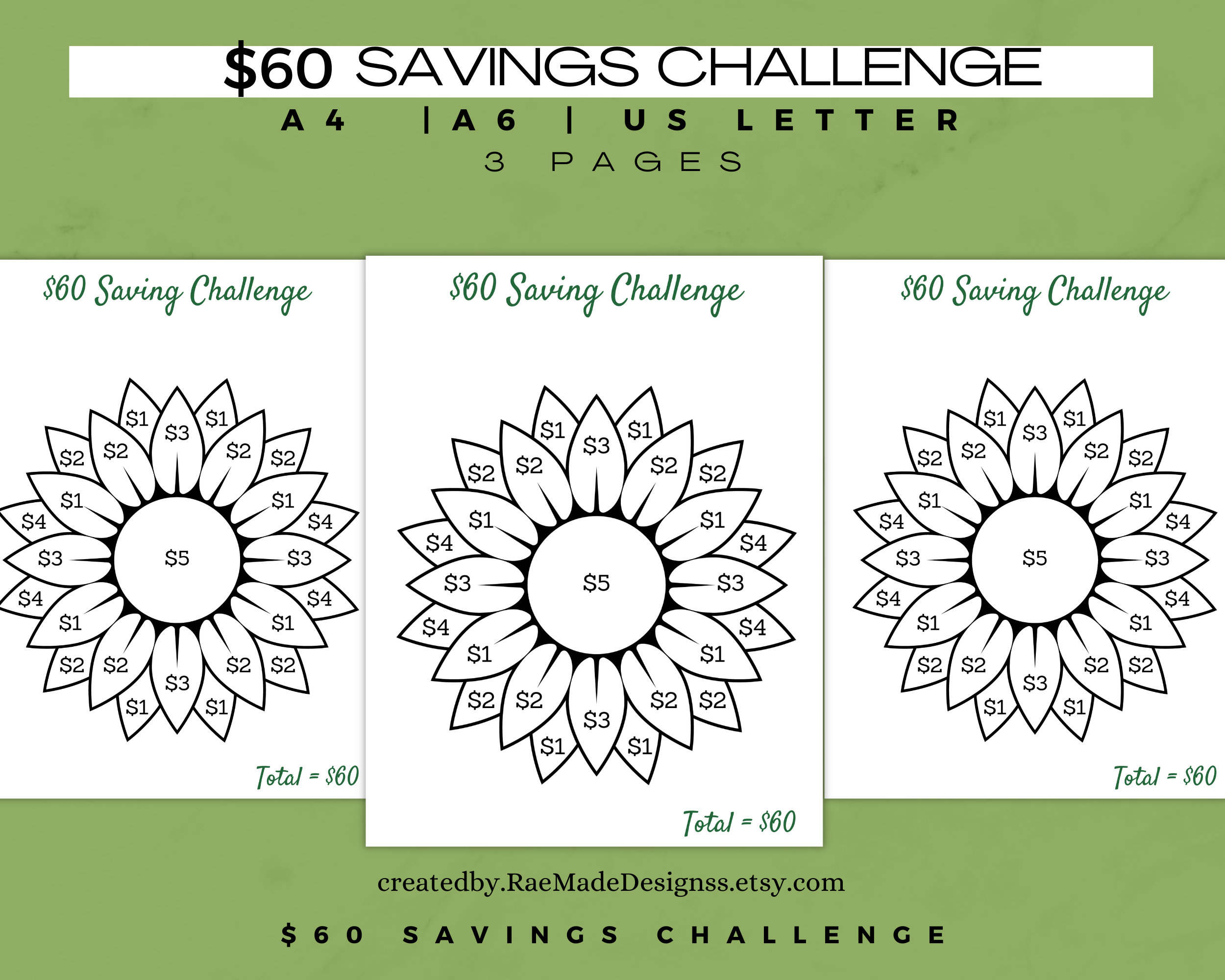 Coloring Savings Challenge, Mini Savings, Save Money Challenge, Color ...