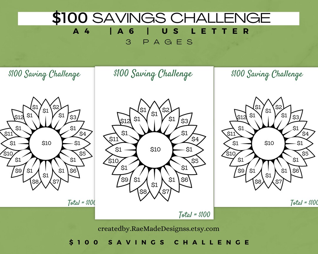 Coloring Savings Challenge, Mini Savings, Save Money Challenge, Color ...