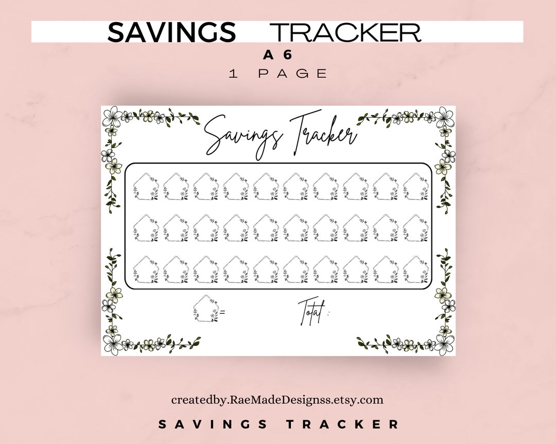 Savings Tracker Printable, Savings Log, Budget Tracker Printable ...