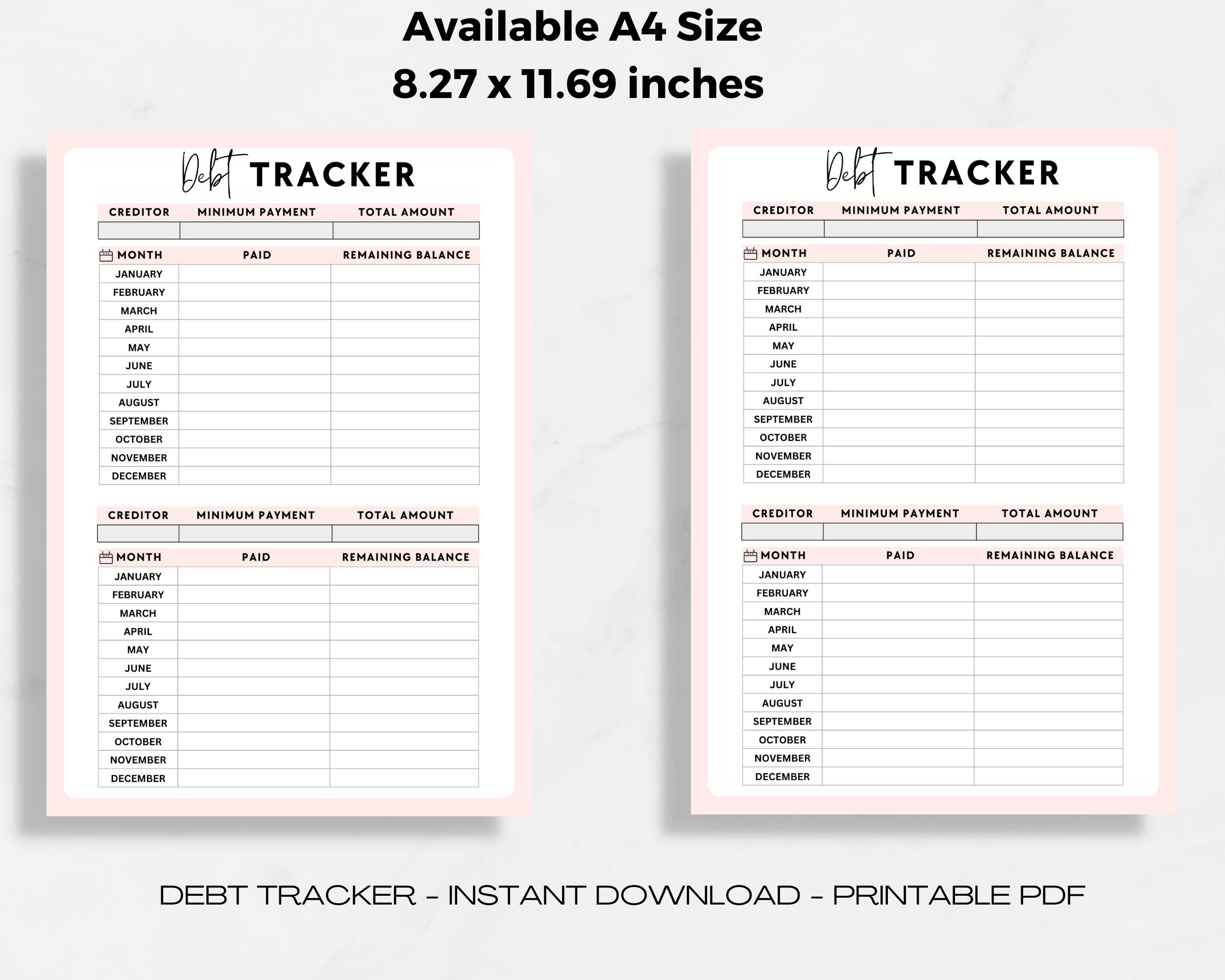 Debt Tracker Printable, Credit Card Planner, Finance Planner, Budget ...