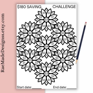 Coloring Savings Challenge, Mini Savings, Save Money Challenge, Color ...