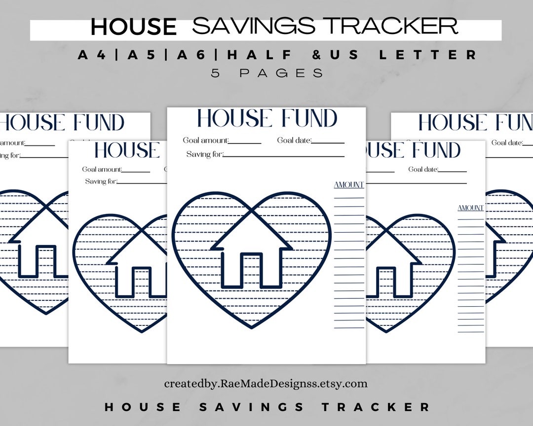 Home Savings Tracker, Savings Log, New House Budget Tracker Printable ...