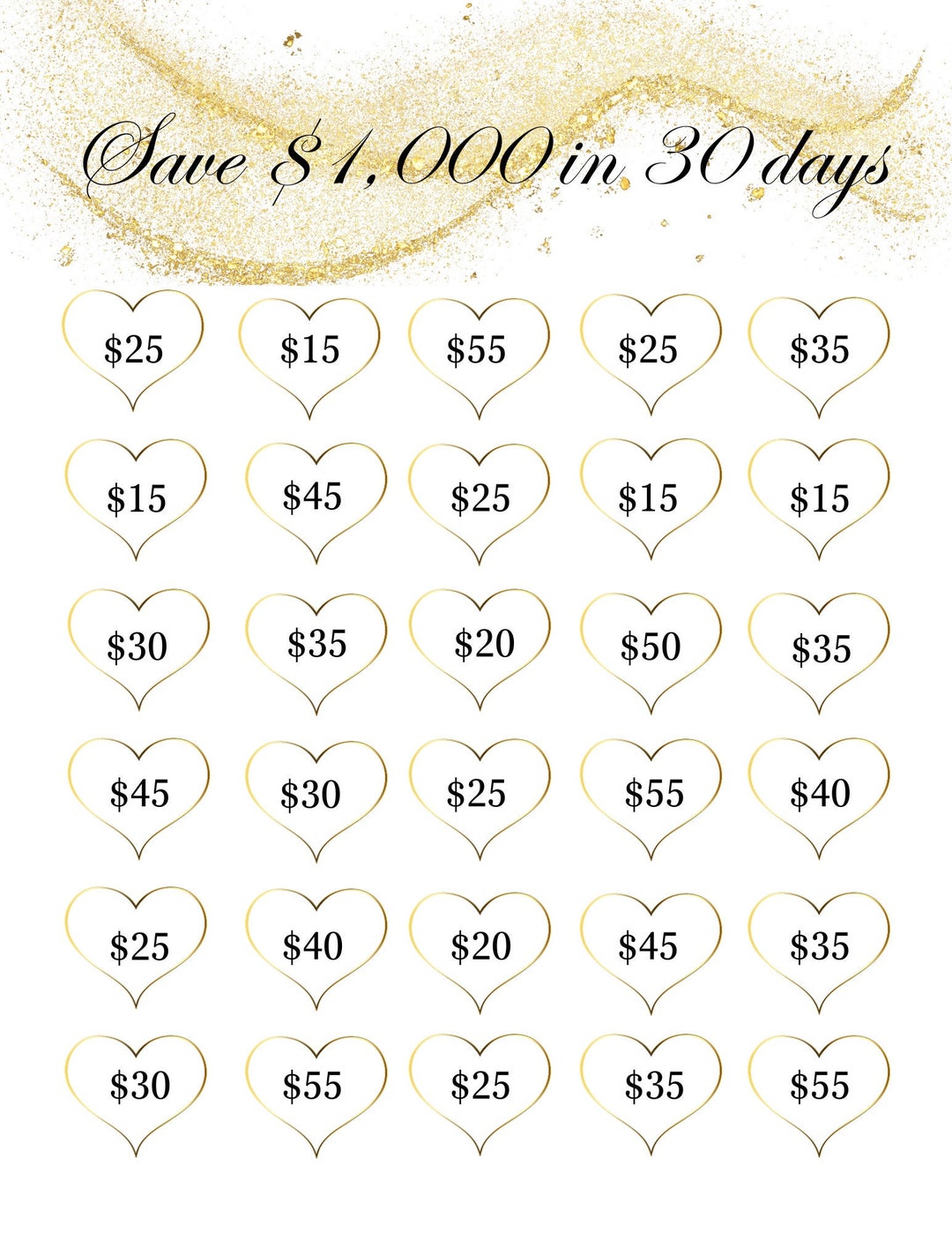 1000 Savings Tracker | Save 1000 | Savings Tracker | 1000 Savings ...