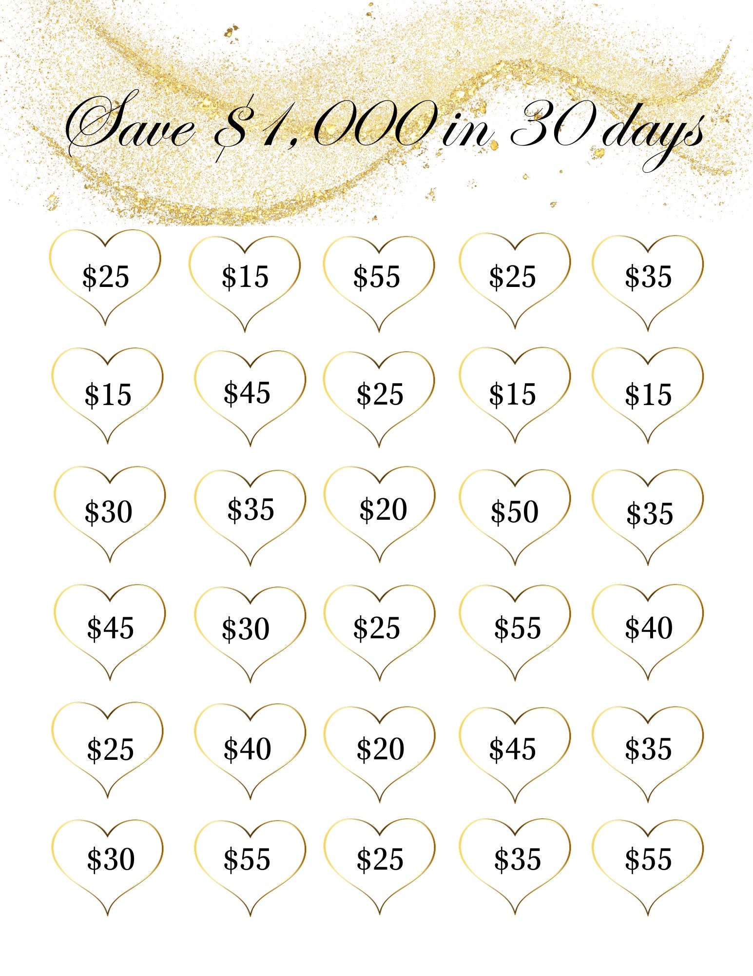 1000 Savings Tracker | Save 1000 | Savings Tracker | 1000 Savings ...