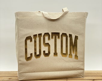 Custom PUFF Tote Bag, Puff Personalized Tote Bag, Bridesmaid Tote ...