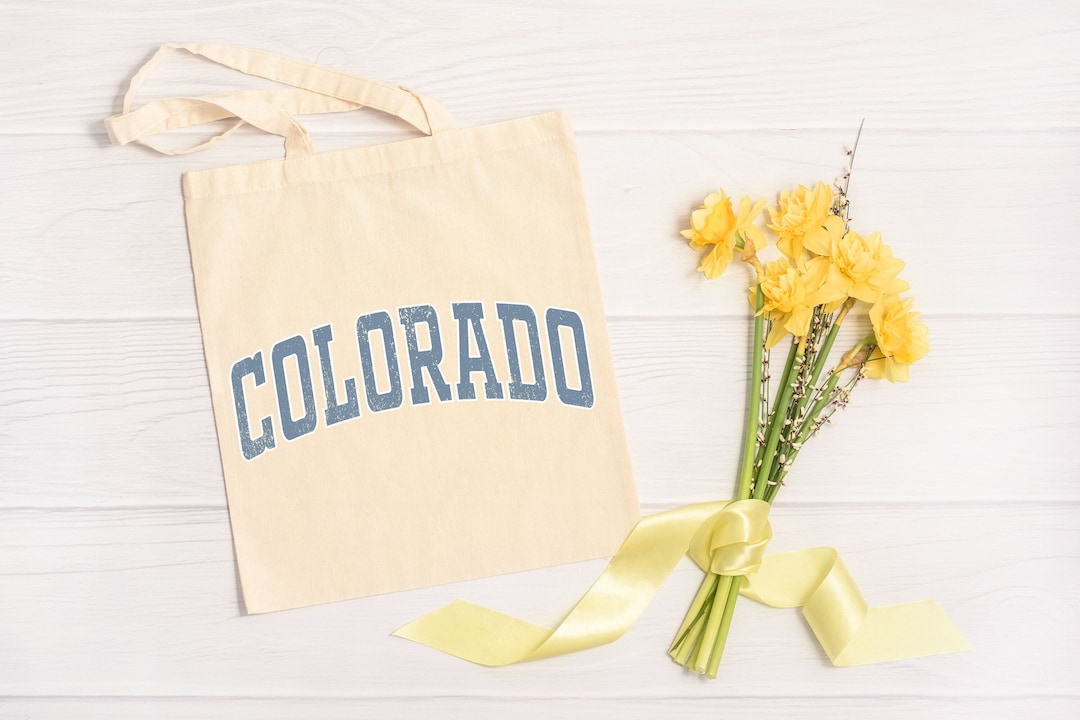 Colorado Canvas Tote Bag, Denver Tote, Colorado State Tote, Ski Tote ...