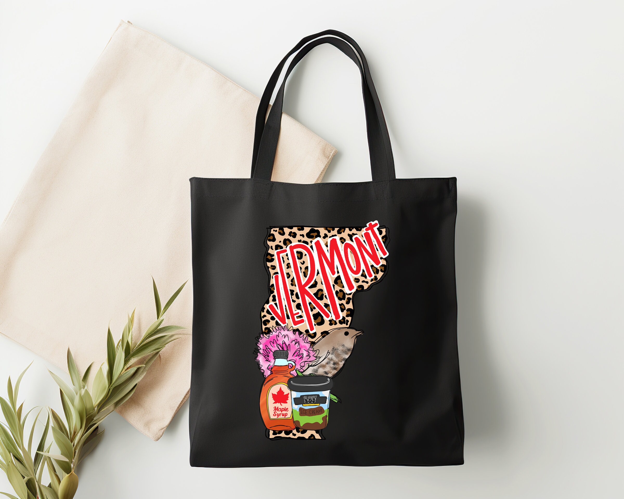 Vermont Tote Bag, Vermont State Map Reusable Tote Bag, Vermont Party ...