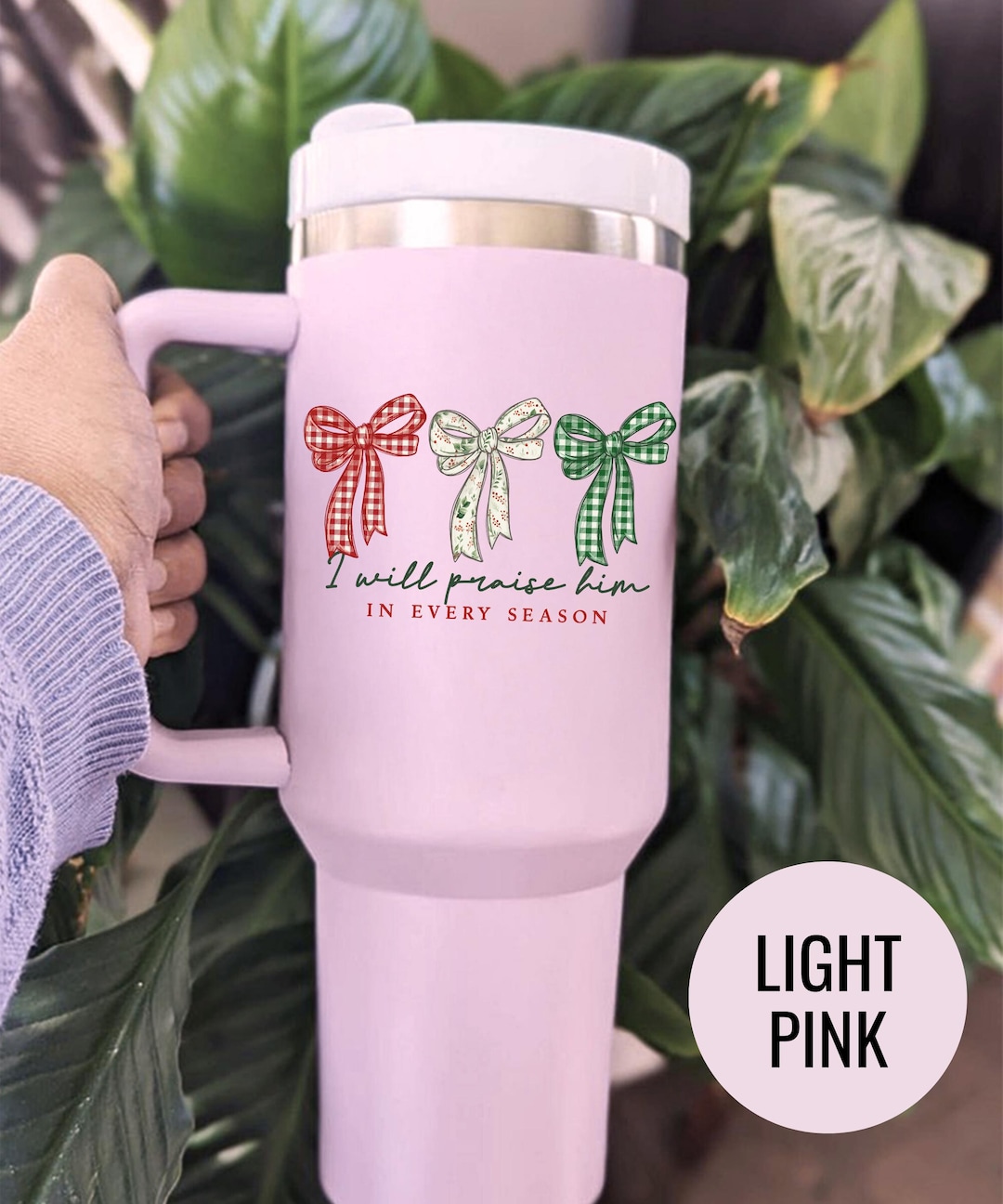 Praise Season Bow Tumbler Christian Gift Christmas Faith Cup Holiday ...