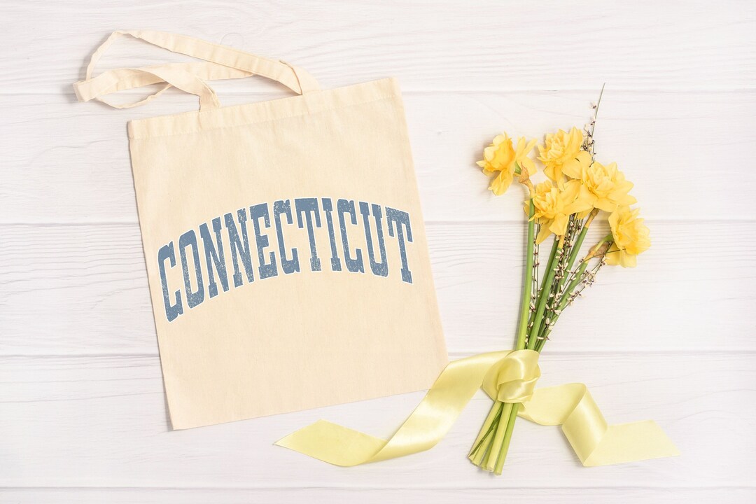 Connecticut Tote Bag, Shopping Bag, Connecticut State Souvenir, Custom ...