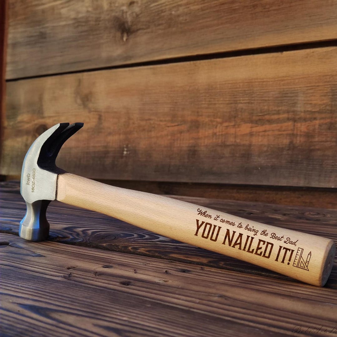 Hammer Gift: Personalized Engraved Wooden Handle (dad’s Tool) - Etsy