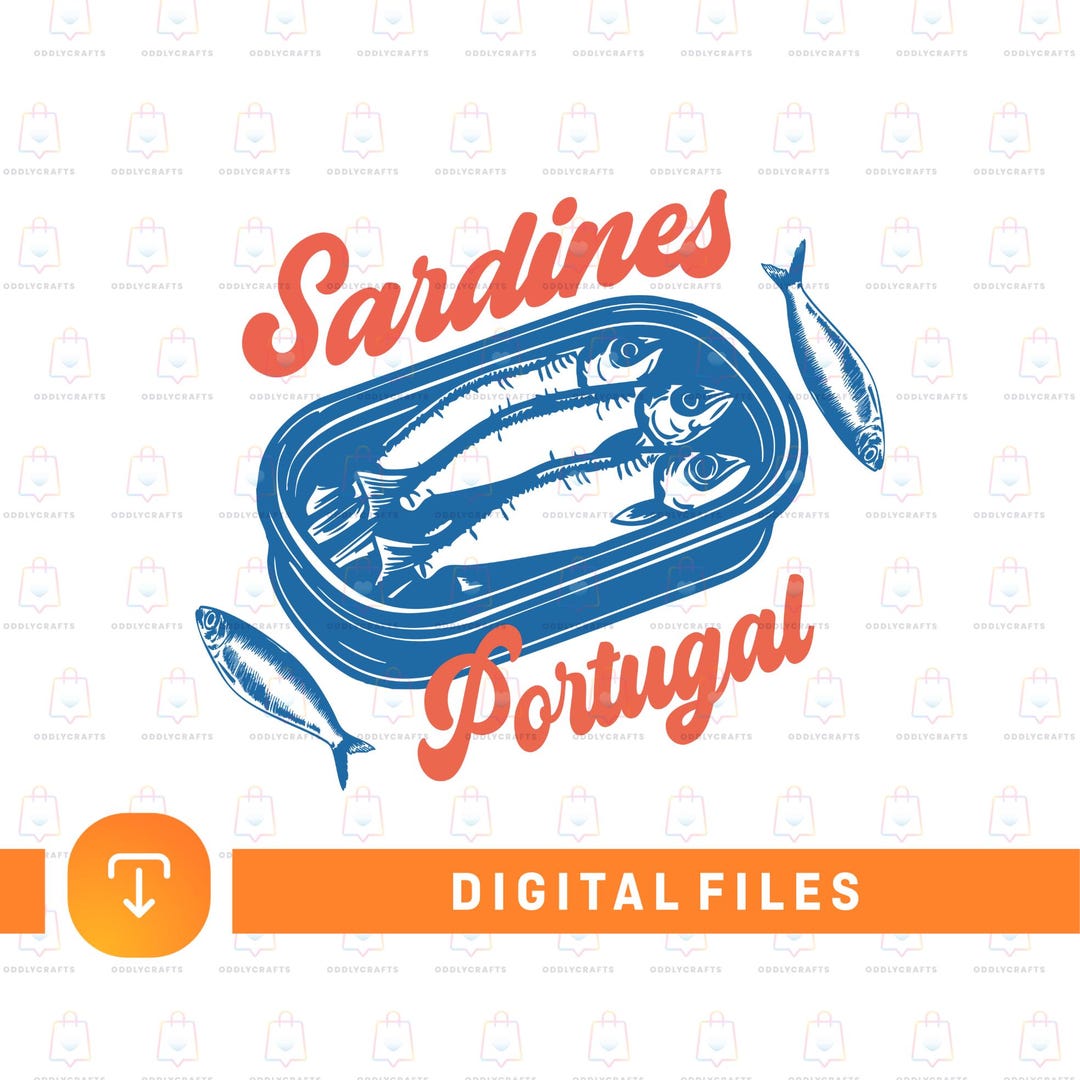 Sardines Png, Vintage Sardines Png, Tinned Fish Portugal Design ...