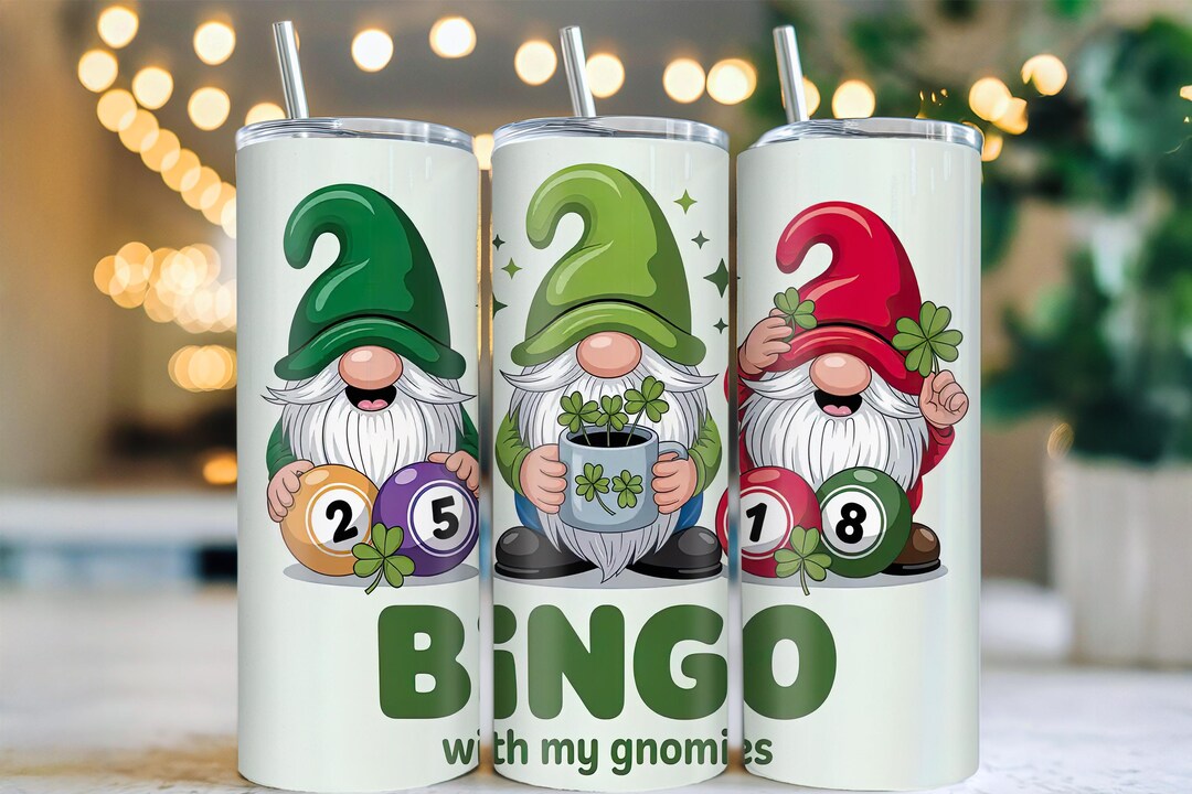 Bingo Gnomes Tumbler - St. Patrick’s Day, Game Night Drinkware - Etsy