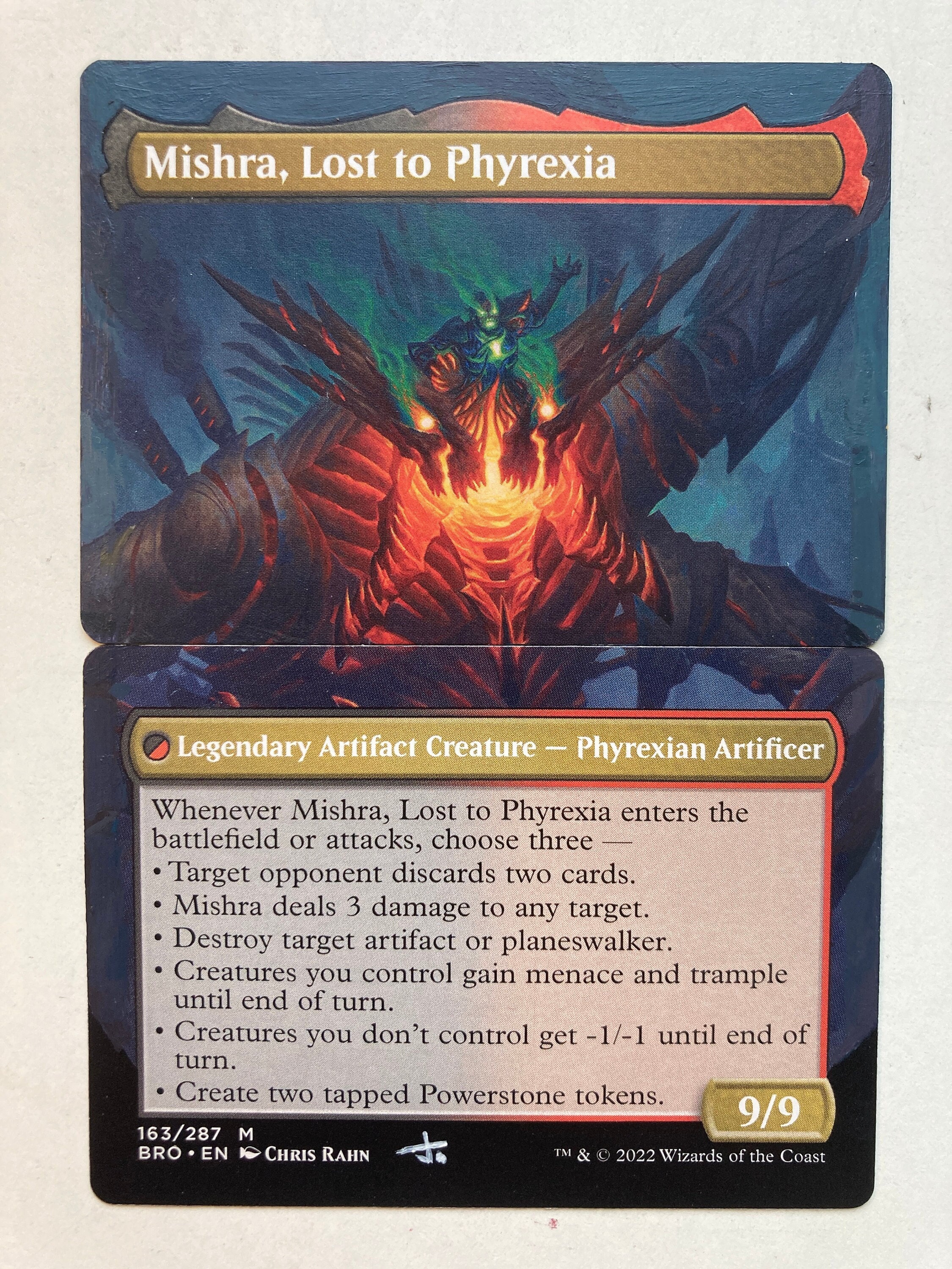 Painted Borderless Alter of Mishra, Claimed by Gix, and Phyrexian ...