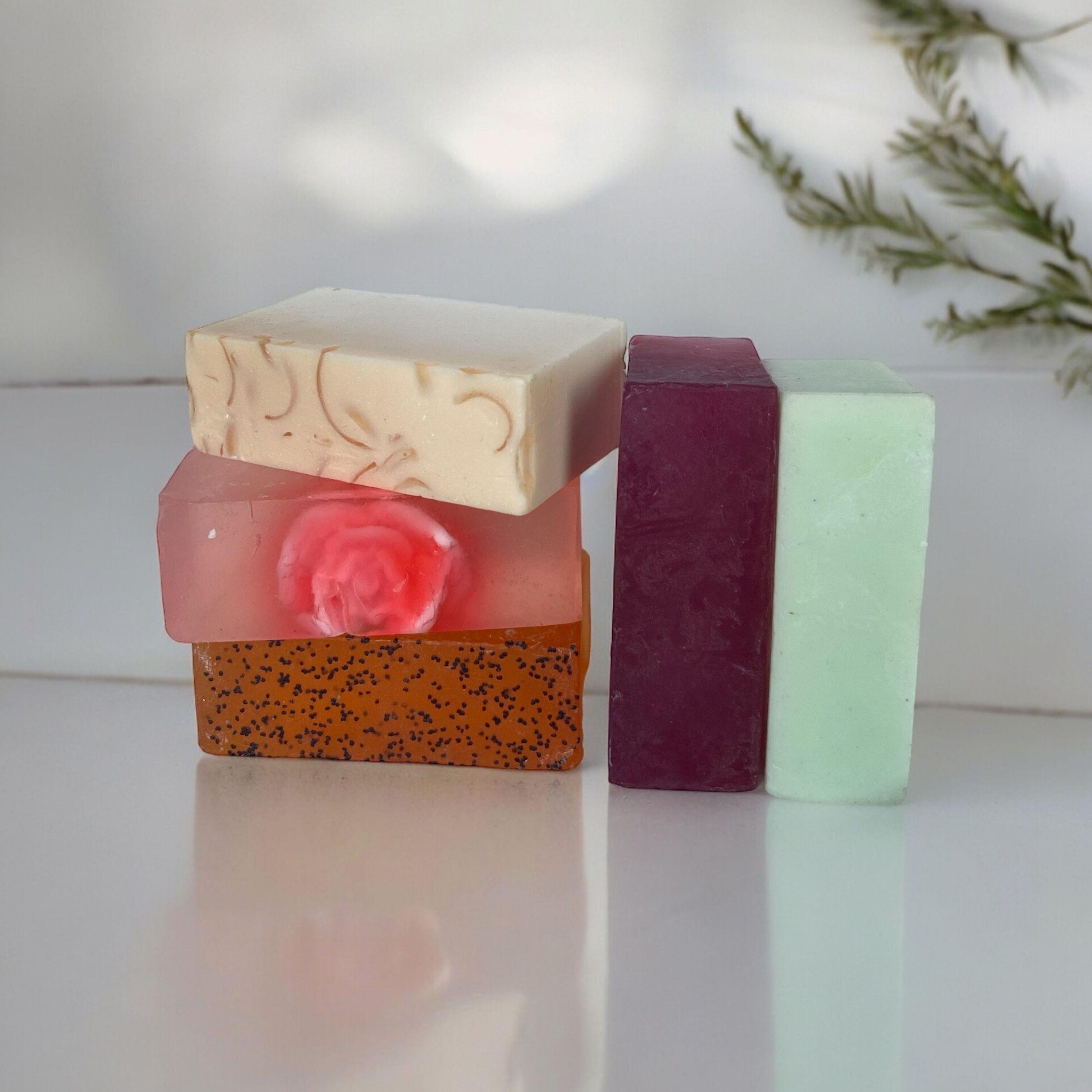 Set of 5 Natural Soap, Lavender, Tea Tree, Turkish Bath, Goat Milk ...