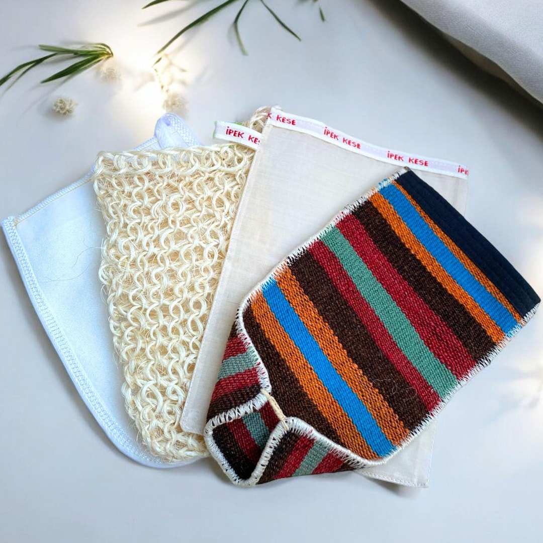 Authenticity Traditional Bath Set, Set of the Top 4 Turkish Kese, Body ...